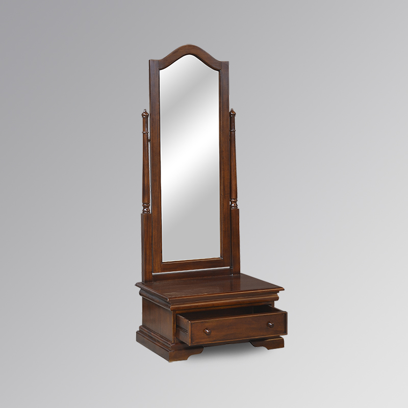 Versailles Cheval Floor Mirror with Drawer